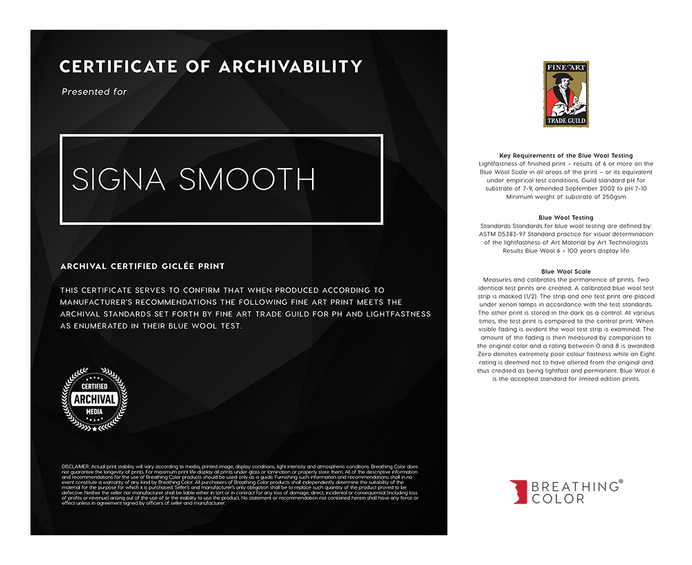 Breathing Color Signa Smooth - 270gsm - Craft Giclee